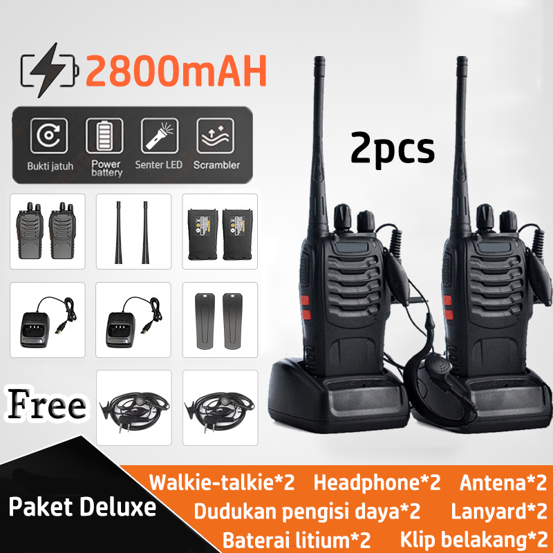 Jual 2023 Walkie Talkie Jarak Jauh 10km(Max) 2800mAH HT Wlan UHF 2 ...