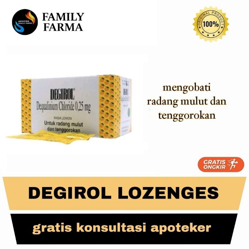 Jual DEGIROL LOZENGES Box - obat radang mulut dan tenggorokan | Shopee ...