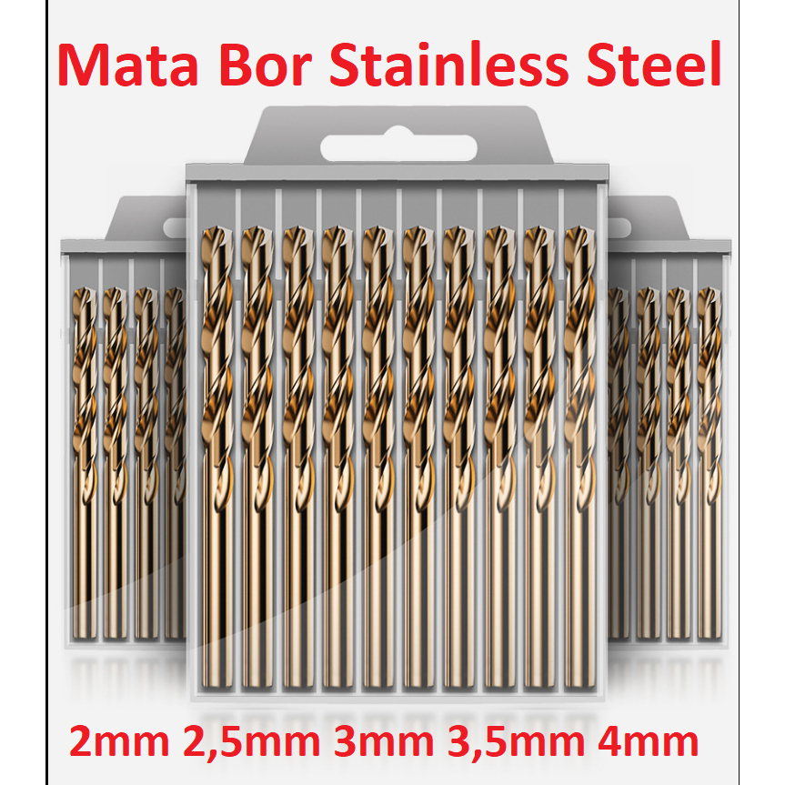 Jual Mata Bor Bit Drill Stainless Steel Cobalt HSS 2mm 2.5mm 3mm 3.5mm ...