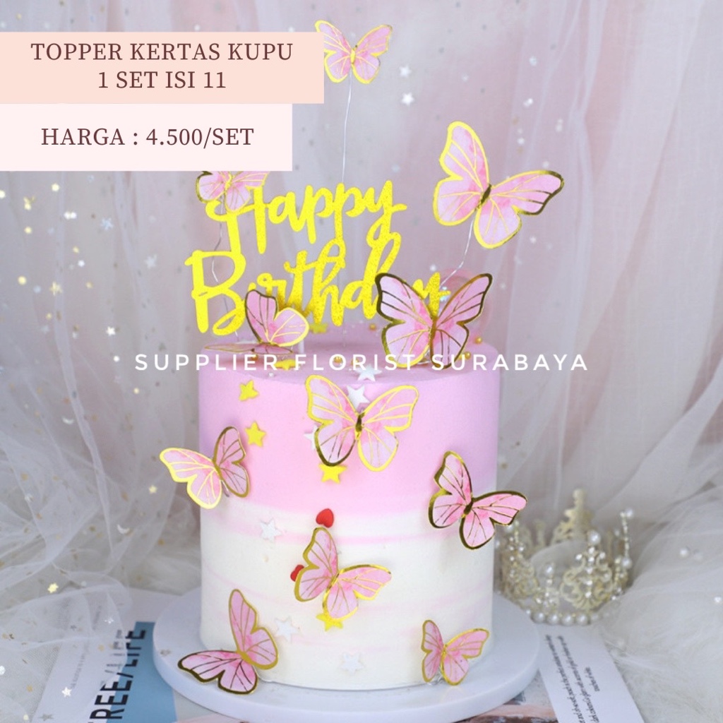 Jual TOPPER HIASAN KUE KUPU KUPU BUTTERFLY CAKE TOPPER ULANG TAHUN ...