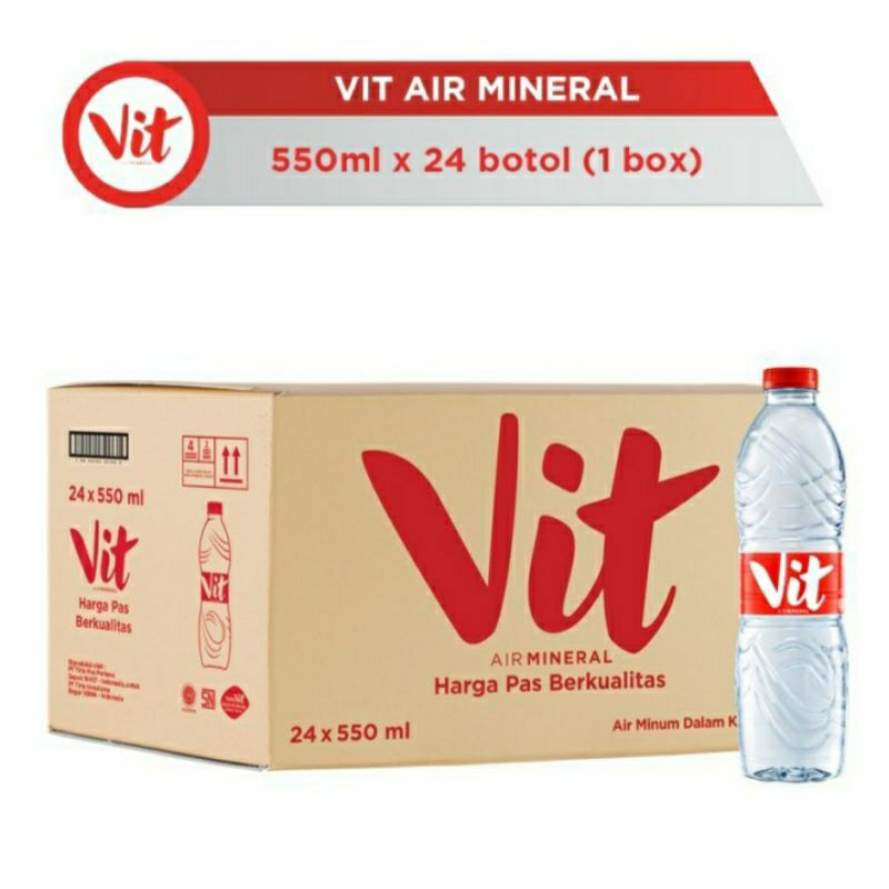 Jual VIT Air Mineral 1 dus isi 24 botol 550 ml | Shopee Indonesia