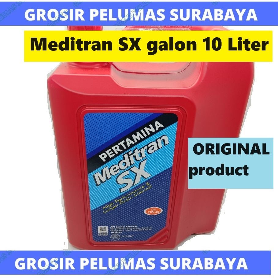 Jual Original Oli Diesel Pertamina Meditran SX 15w/40 CH-4 Galon 10ltr Jerigen 10 Liter 10 L Oli ...