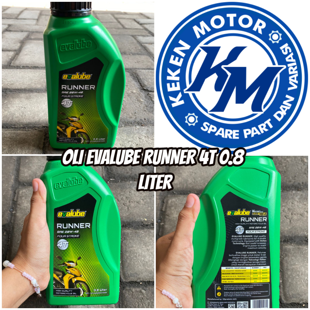Jual OLI EVALUBE RUNNER 4T 0.8LITER SAE 20W-40 || OLI MOTOR EVALUBE 20W ...