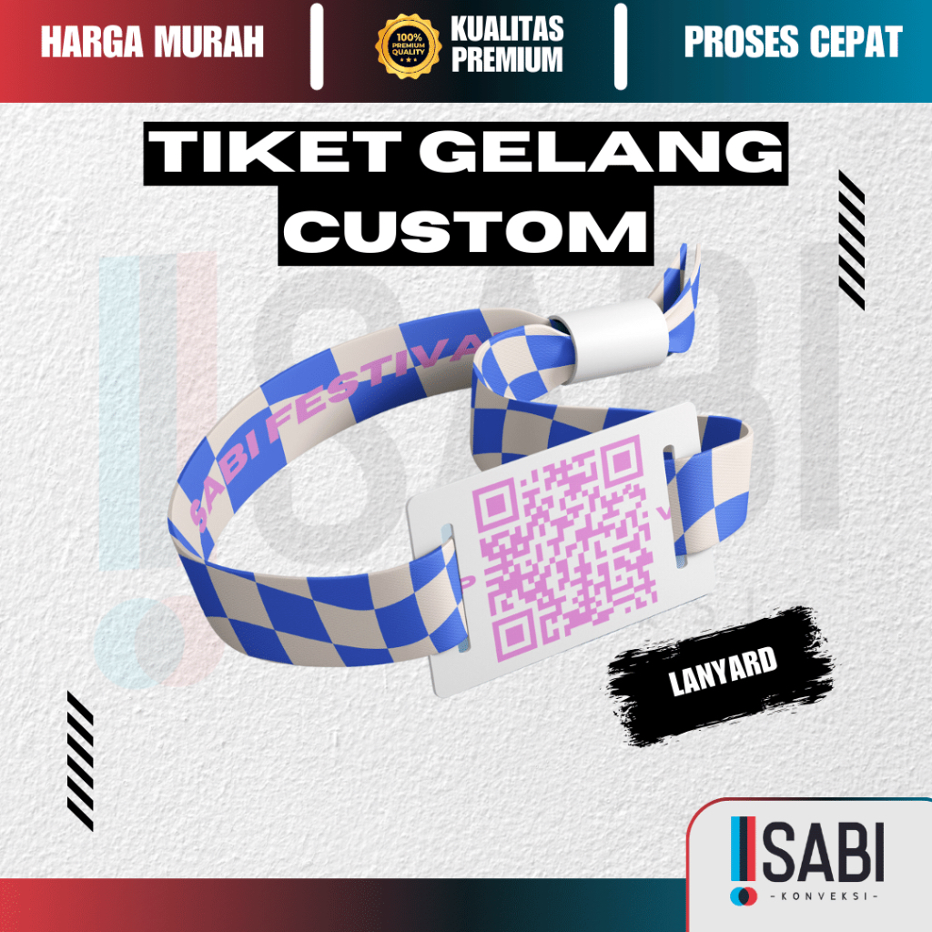 Jual CUSTOM TIKET GELANG KONSER KAIN LANYARD TIKET EVENT WRISTBAND KAIN ...