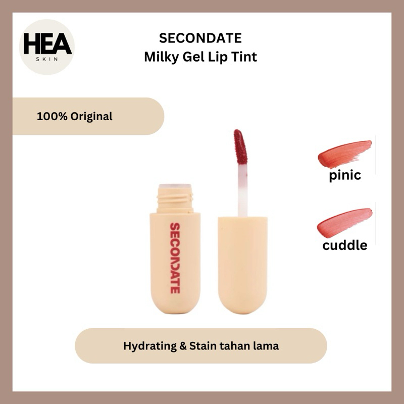 Jual Secondate Milky Gel Lip Tint - Picnic | Cuddle | Cafe | Shopee ...