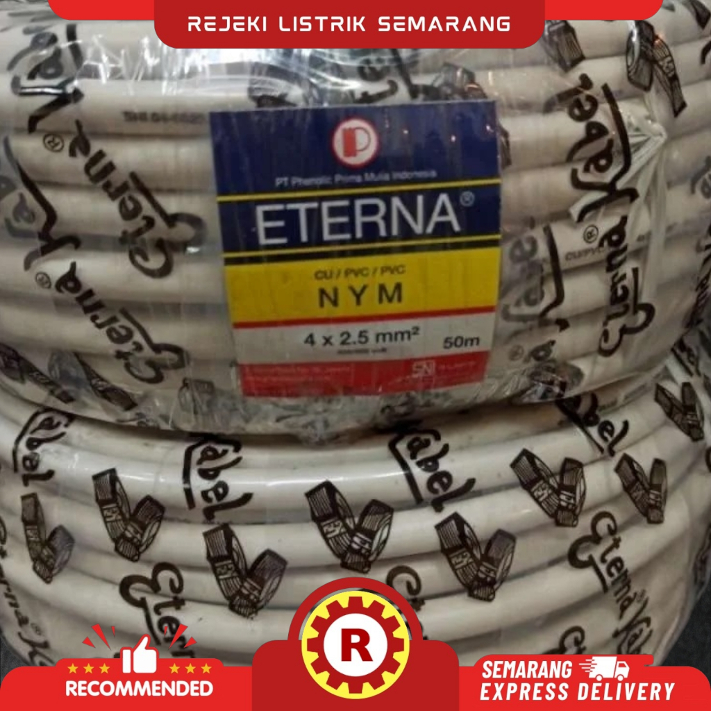 Jual KABEL LISTRIK KAWAT WARNA PUTIH MERK ETERNA METERAN / ROL UKURAN ...