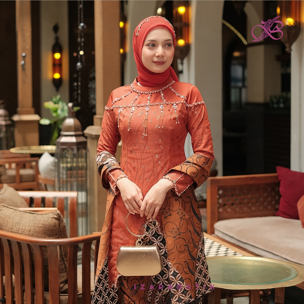 Jual Cynthia teracotta - Setelan Baju Kebaya Batik Modern Couple Wisuda ...