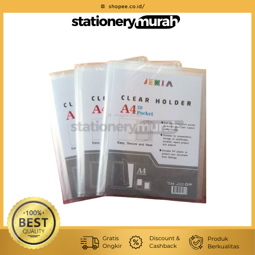 Jual clear holder 20sheets a4 transparan jenia | Shopee Indonesia