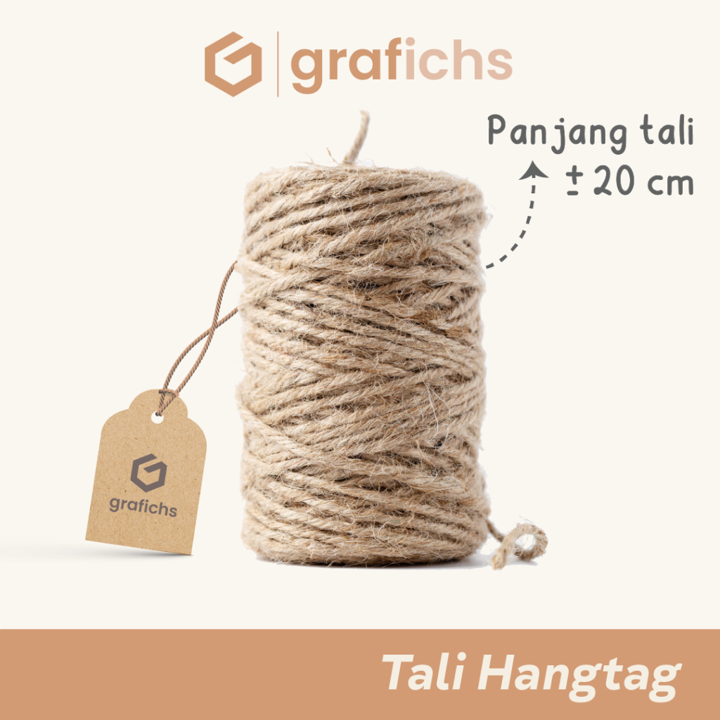Jual [100 pcs] Tali Hangtag Rami by Grafichs | Shopee Indonesia