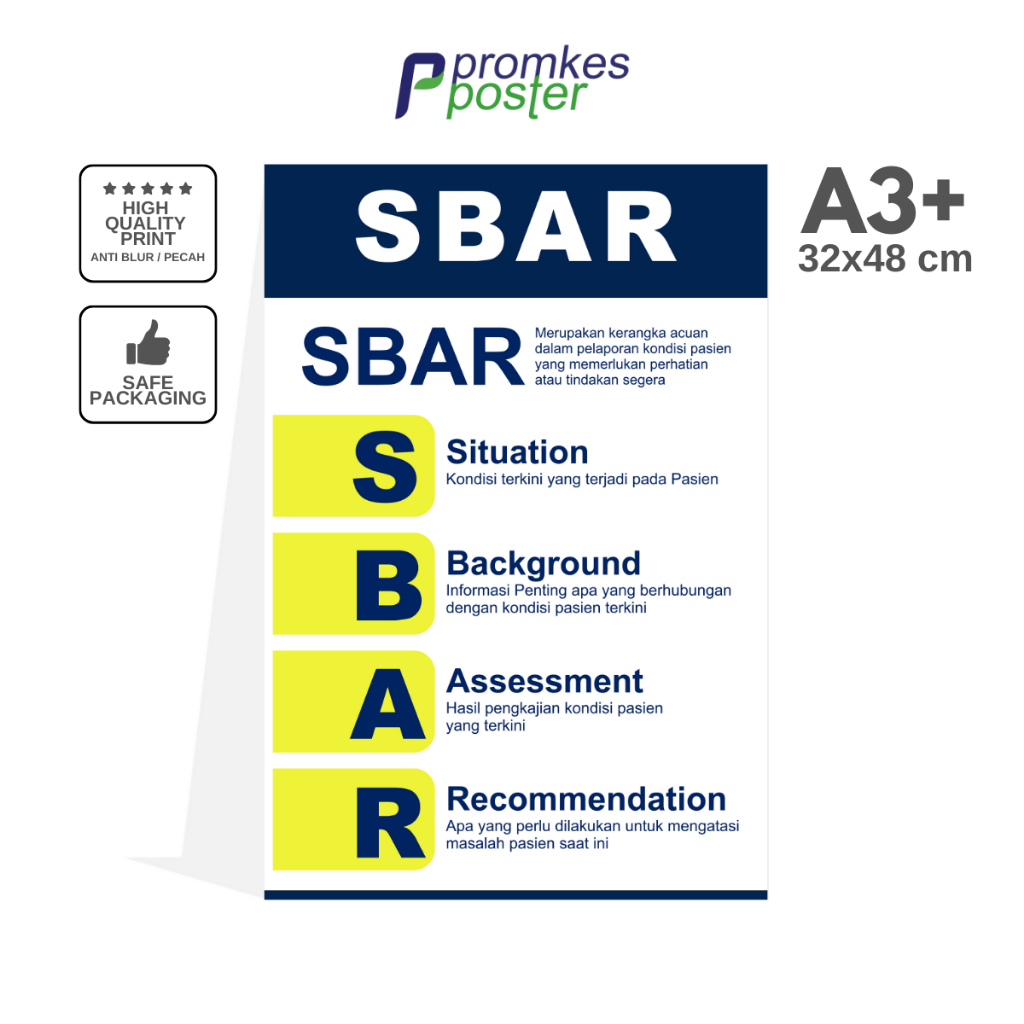 Jual Poster Kesehatan SBAR (Situation, Background, Assessment ...