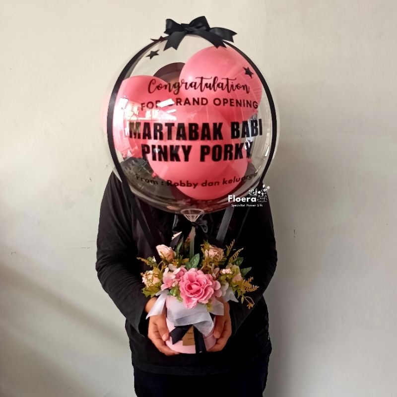 Jual (Bisa dikirim hari ini) Hot air balloon buket balon bunga premium ...