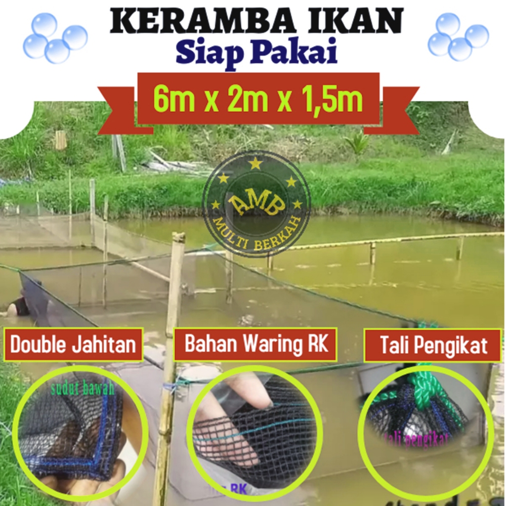 Jual Keramba Ikan Jaring Apung Bahan Kasa Hijau Waring Anti Geser ...