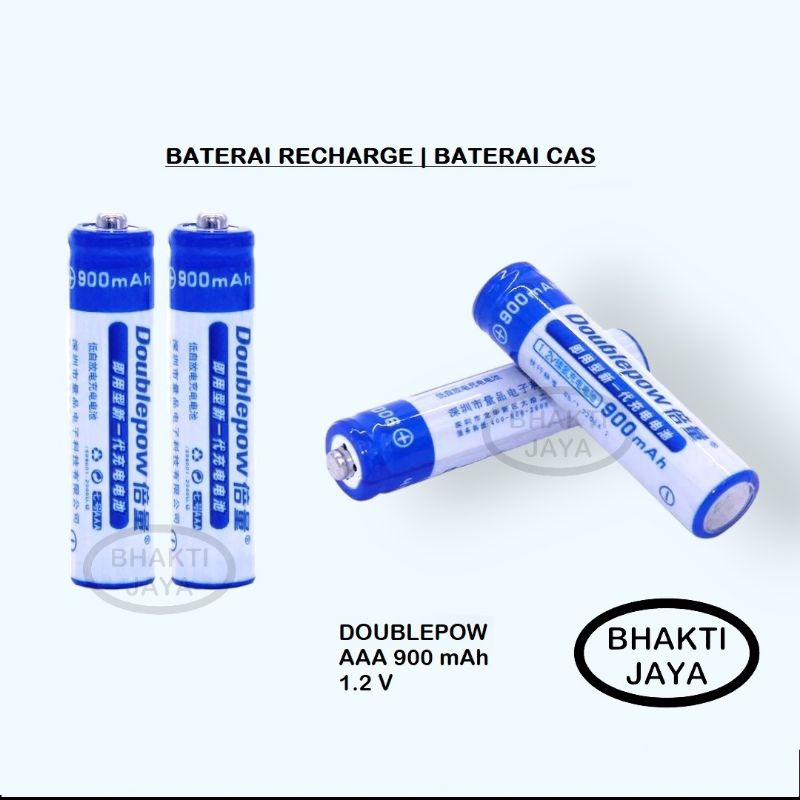 Jual Baterai Rechargeable AAA 900mAh | Batu Baterai Cas | DOUBLEPOW | 2 ...