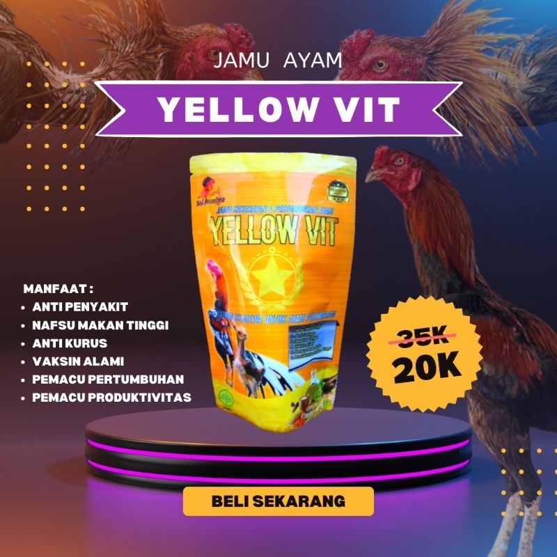 Jual YELLOW VIT Jamu ayam pertumbuhan sehat nafsu makan tinggi anti ...