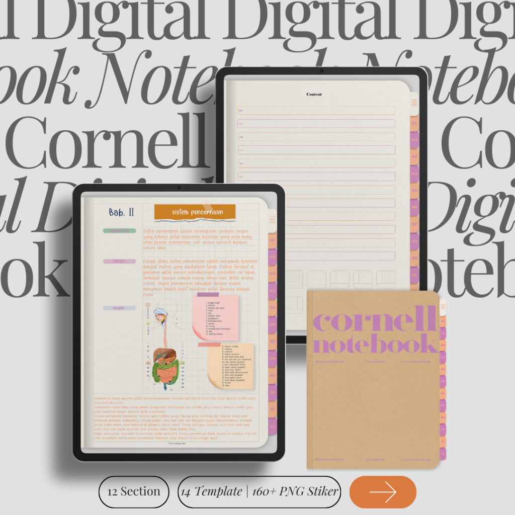 Jual Digital Notebook Cornell for Ipad samsung notes xodo | Shopee ...