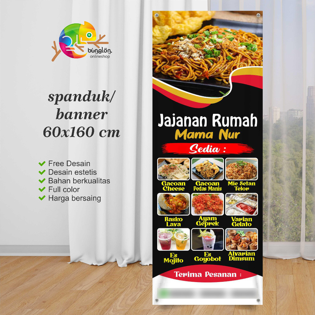 Jual Spanduk Banner Aneka Jajanan Rumah Custom Desain | Shopee Indonesia