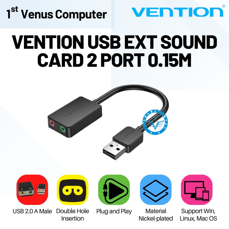 Jual USB Vention External Sound Card 2 Port / VEN01-SOUND | Shopee ...