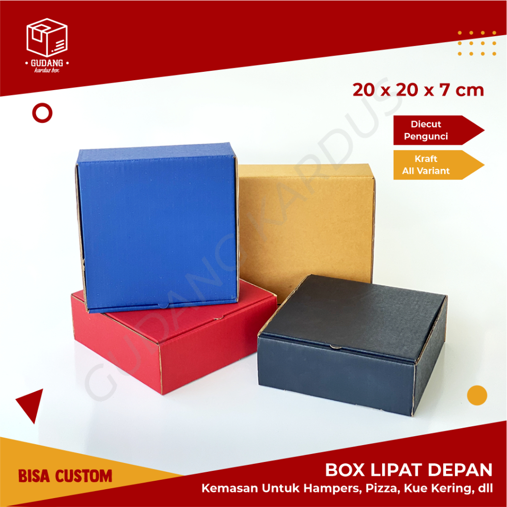 Jual Box DC LD (20 x 20 x 7 cm) Box/Karton/Polos/Kardus/Hampers/Pizza ...