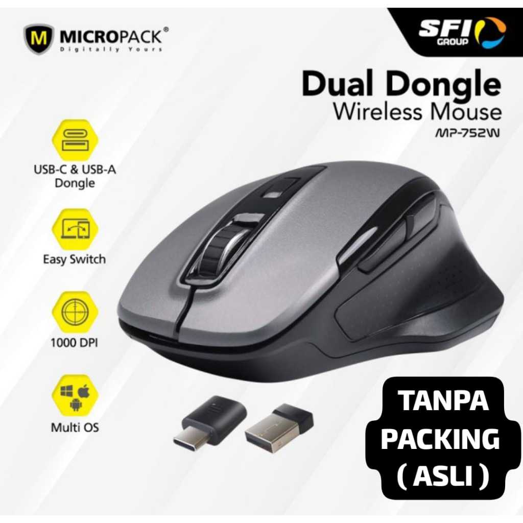 Jual Mouse Wireless Micropack DUAL DONGLE (MP-752W) | Shopee Indonesia