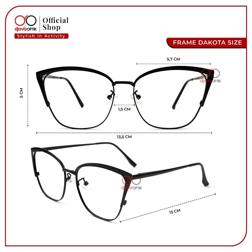 Jual DJAVA OPTIK - Frame Dakota - Kacamata Cat Eye Khusus Minus 4,25 s/d 5,00 | Shopee Indonesia