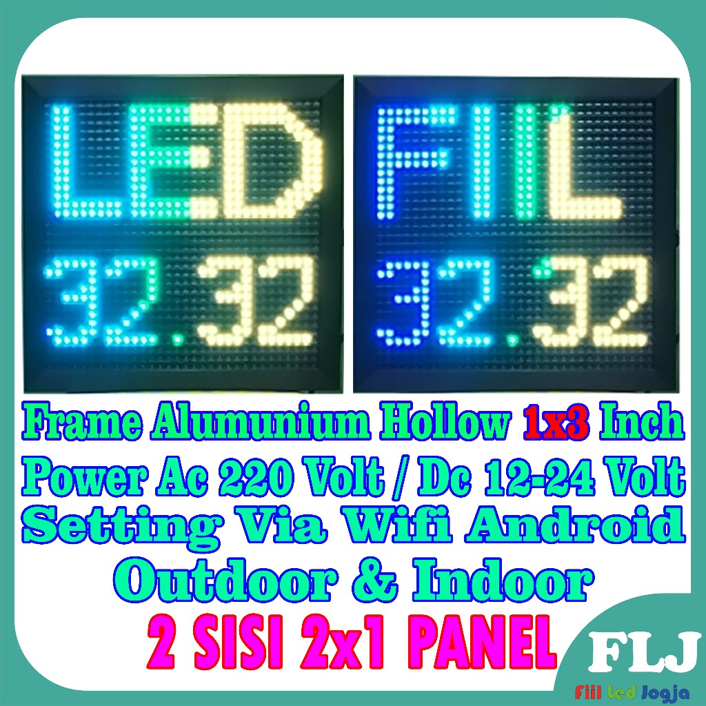 Jual Running Text P10 Outdoor 2x1 Panel 2 Sisi Ukuran 32x32 cm | Shopee ...