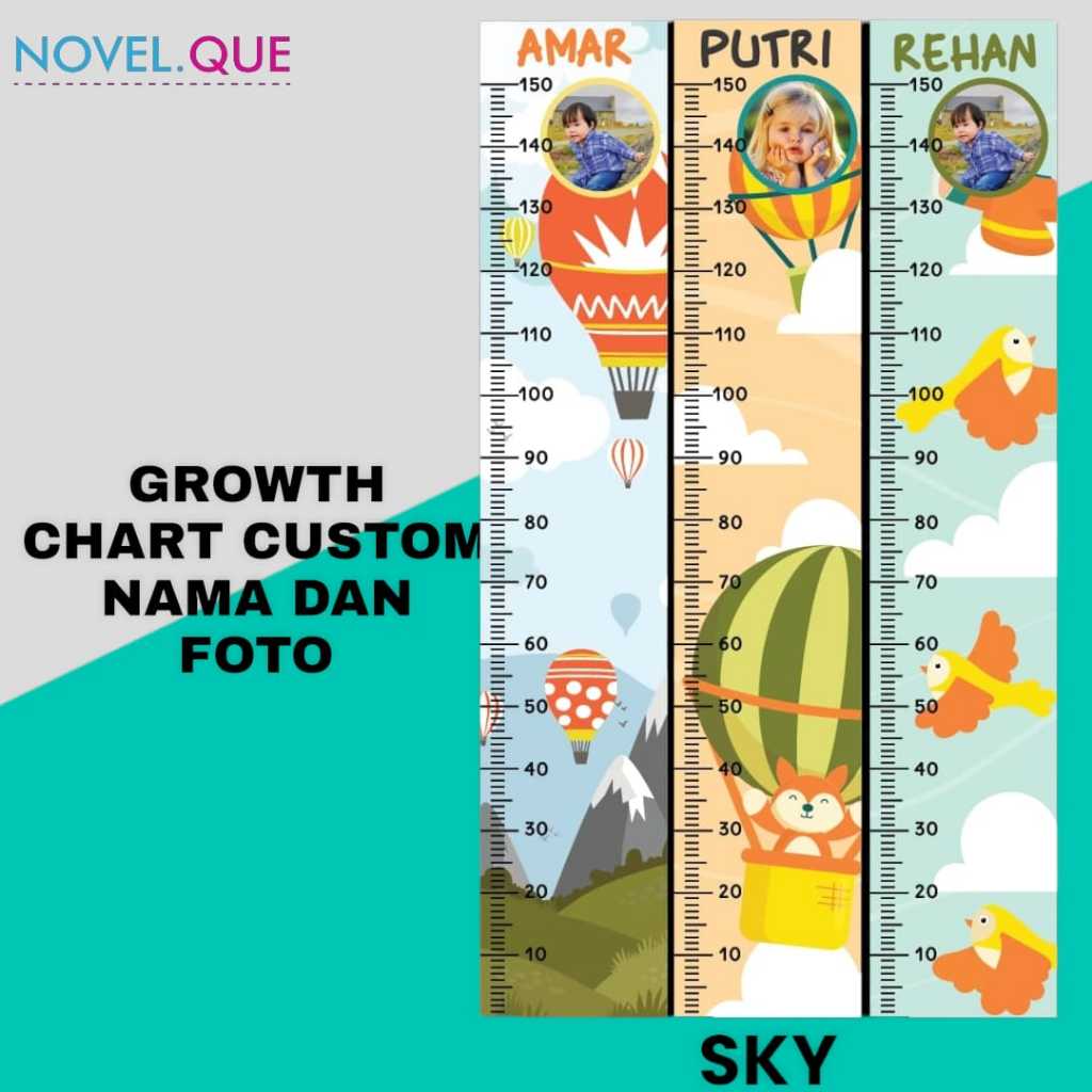 Jual Sky Series Growth Chart Custom FREE Tulis Nama + Cetak Foto Alat ...