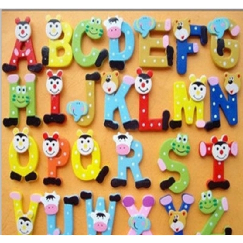 Jual Magnet tempelan kulkas kayu alfabet abjad huruf abc /mainan ...