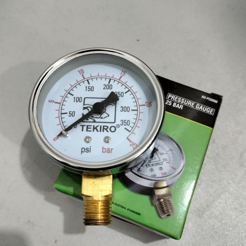 Jual PRESSURE GAUGE "TEKIRO" 1/4" ||MANOMETER /ALAT UKUR TEKANAN ANGIN ...