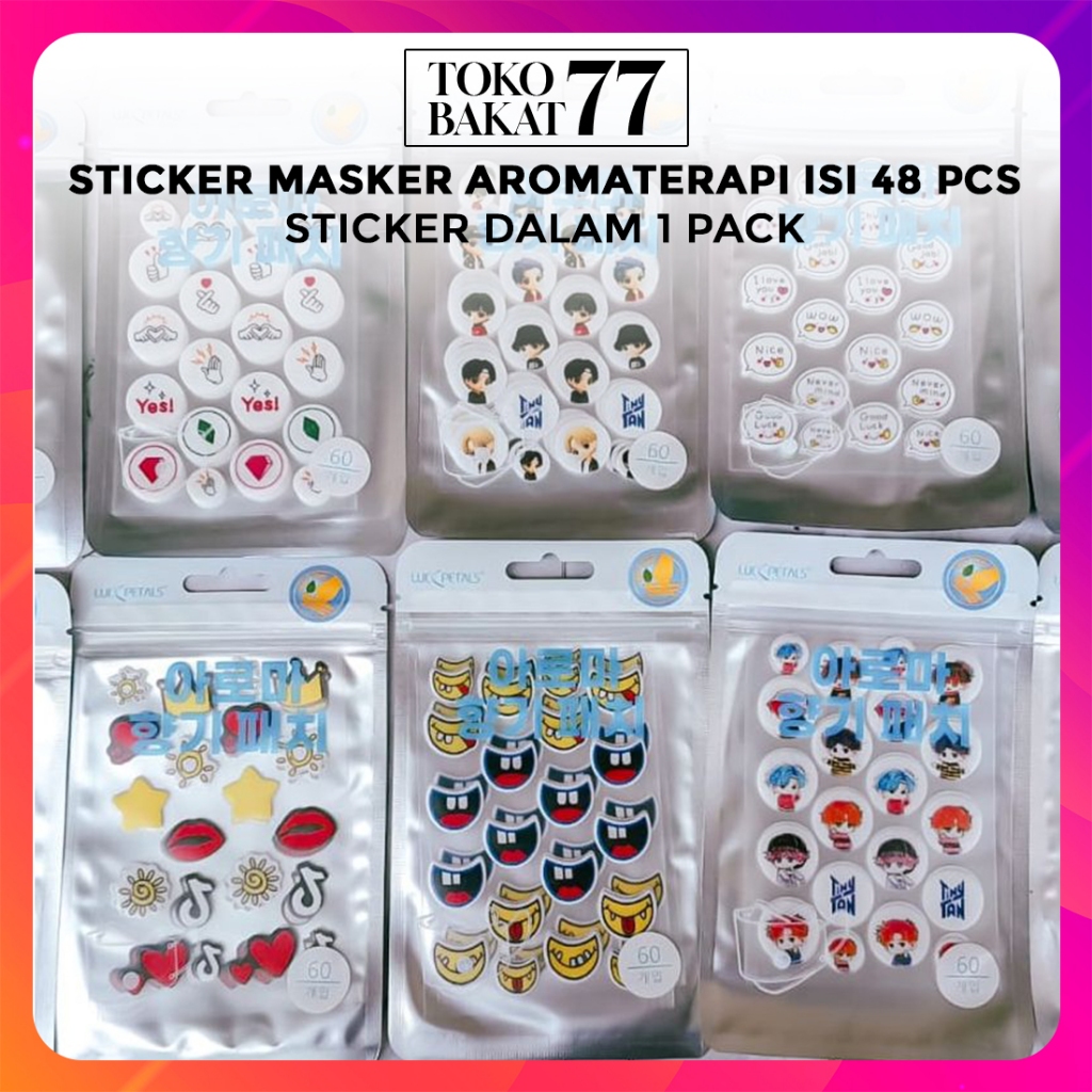 Jual STICKER MASKER AROMATERAPI ISI 48 PCS STICKER DALAM 1 PACK ...