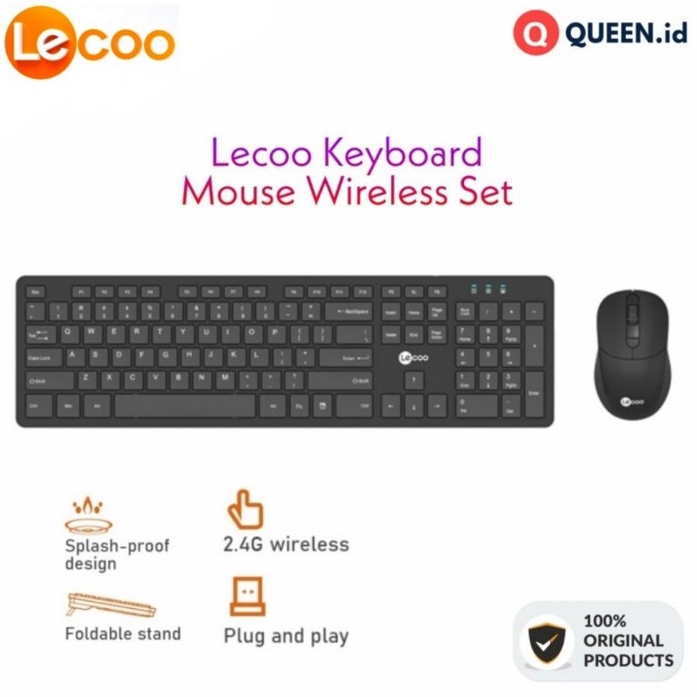 Jual Lenovo Lecoo Keyboard Mouse Combo Set Wireless - KW201 | Shopee ...