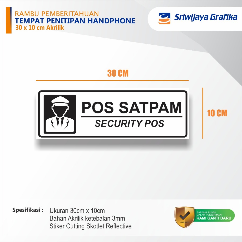 Jual Akrilik Rambu Pos Satpam | Shopee Indonesia