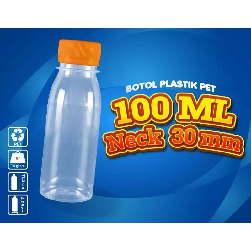 Jual Botol Plastik 100ml Almond tebal/ Botol plastik 100ml / Botol ...