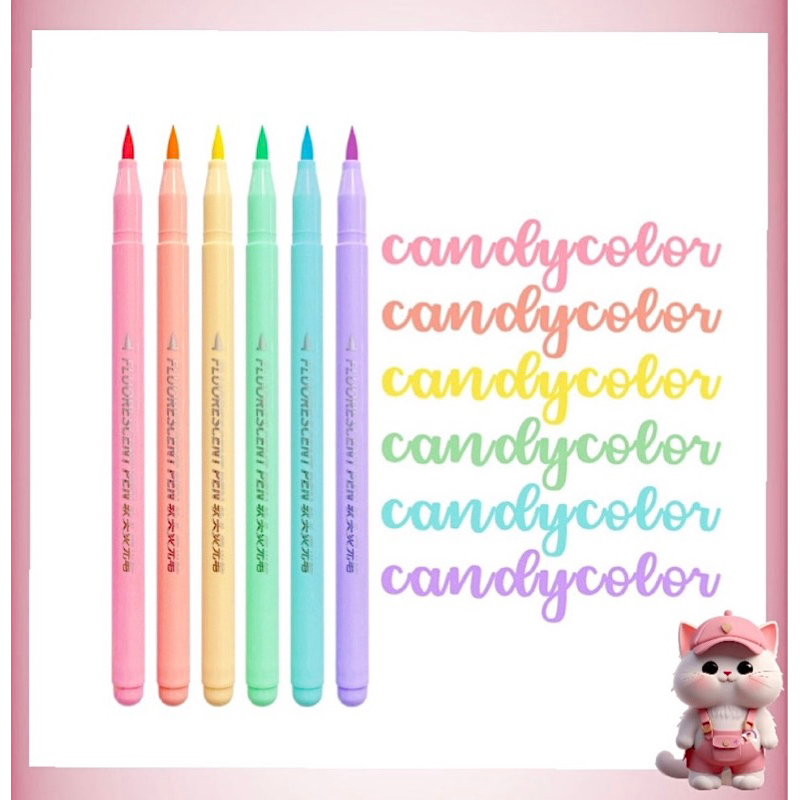 Jual N19 Set 6PCS Brush Pen Highlighter Pen Calligraphy Brush Lettering ...