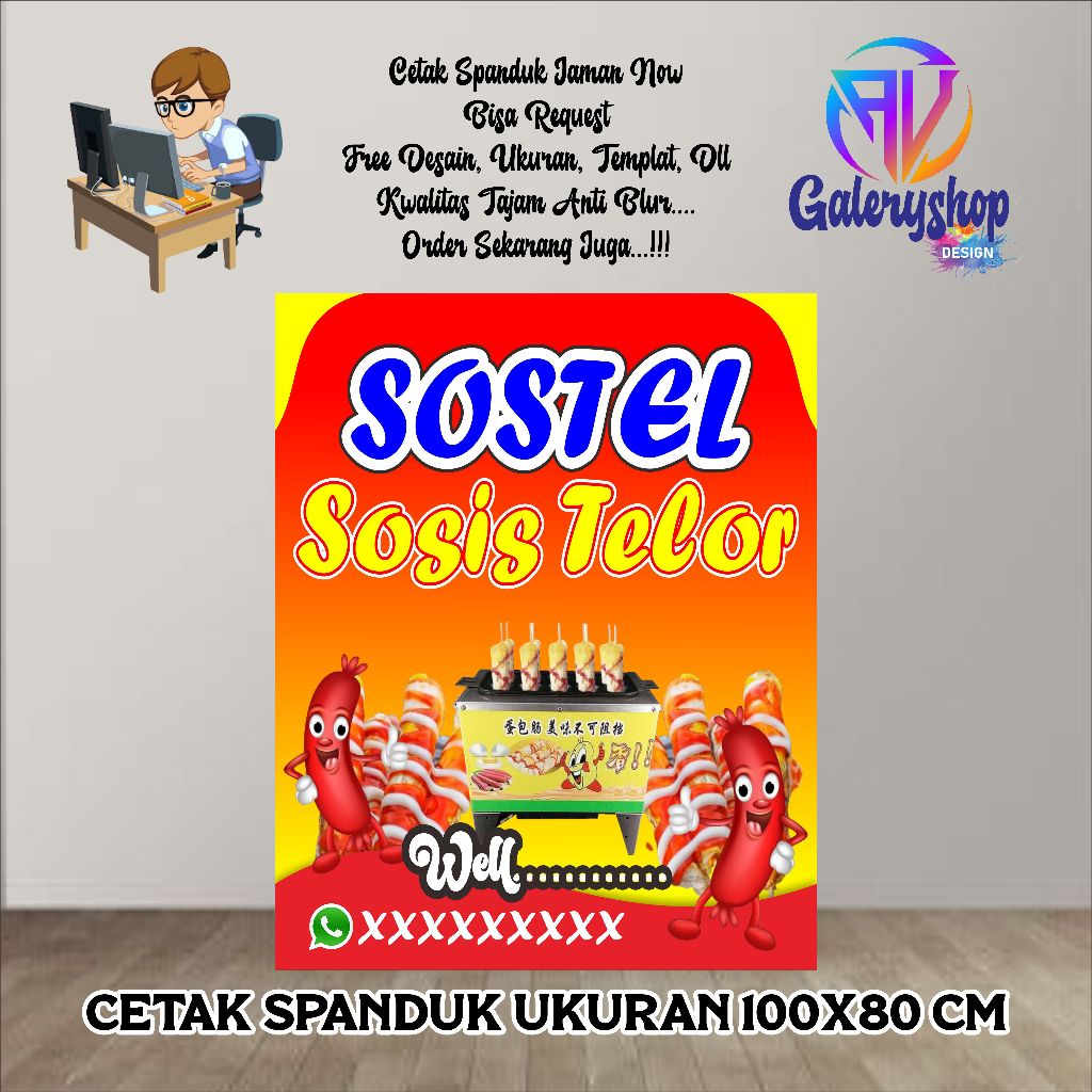 Jual mmt, spanduk, banner, sostel sosis telor, dll ukuran 100x80 cm ...