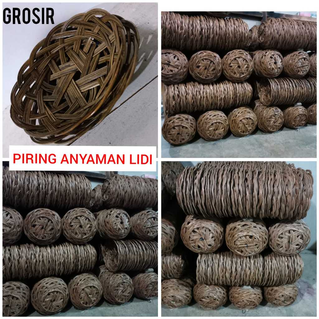 Jual GROSIR PIRING ANYAMAN LIDI paket50pcs SUDAH PERNIS|PIRING ANYAMAN ...