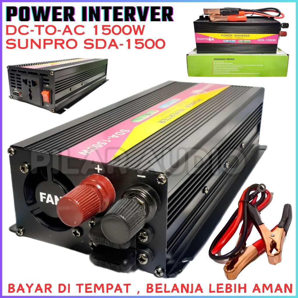 Jual Power Inverter SUNPRO SDA-1500W CAS AKI MULTIFUNGSI - Inverter AC ...