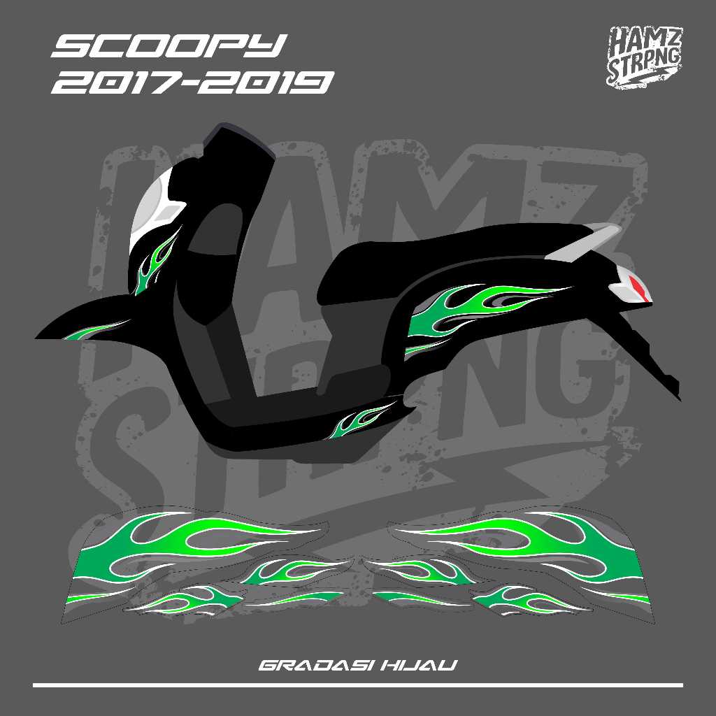 Jual Striping Transparan Scoopy New Donat Api Berbayang Gradasi Simpel ...
