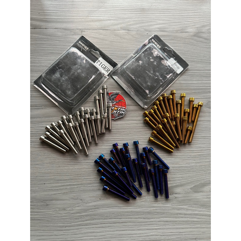 Jual Baut L bak kanan kiri ( gl megapro tiger) stainless stell THE ORIGINAL gold glossy rainbow ...