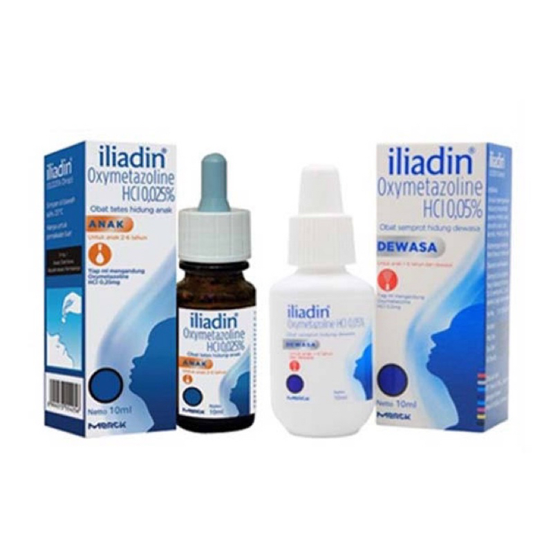 Jual ILIADIN DEWASA 0,05 NASAL SPRAY & ANAK 0,025 10 ML DROP HIDUNG ...