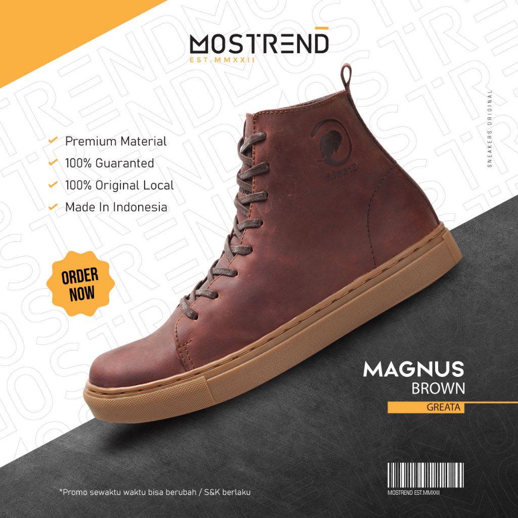 Jual Mostrend x Greata Magnus Brown Sepatu Boots Pria Casual Docmart ...