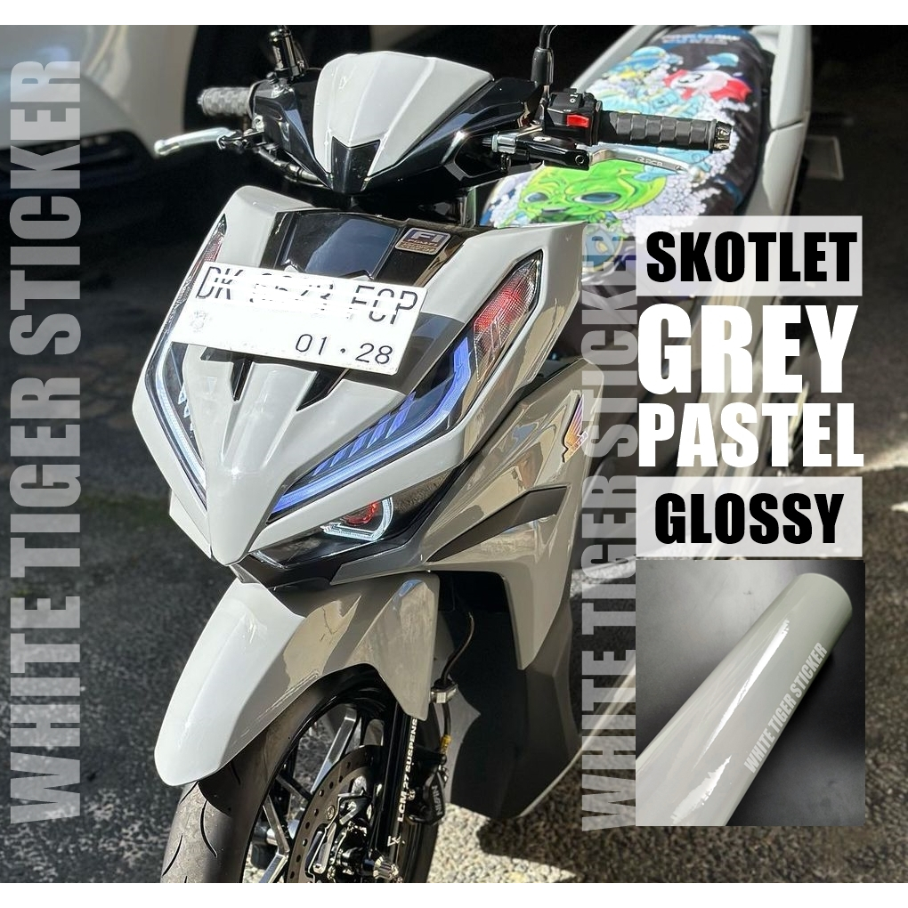 Jual SKOTLET STIKER MOTOR GREY PASTEL GLOSY SKOTLET ABU PASTEL GLOSY ...