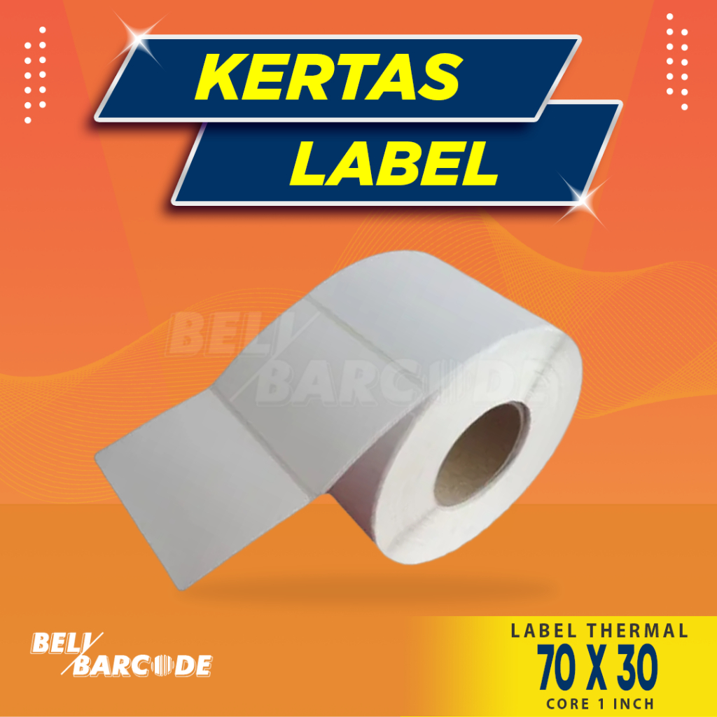 Jual Stiker Label Barcode 70x30mm Thermal 1 Line isi 1000 Pcs 70 x 30 ...