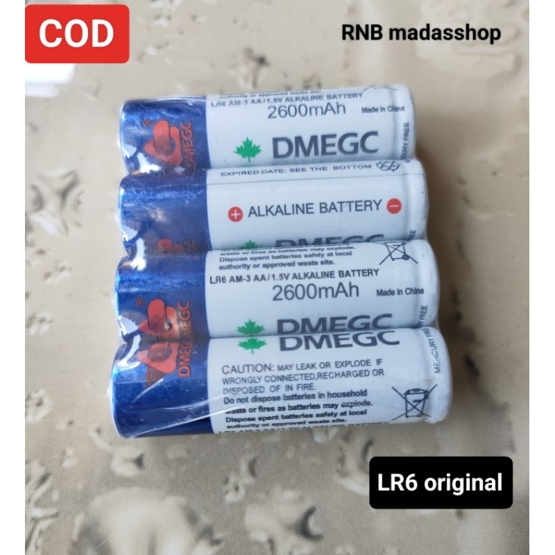 Jual Baterai AA 1.5V Alkaline DMEGC 2600mah harga isi 4 pcs | Shopee Indonesia