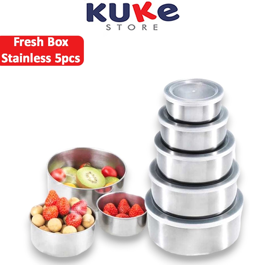 Jual KUKE FRESH BOX STAINLESS - SET ISI 5 PCS PROTECT FRESH BOX RANTANG ...