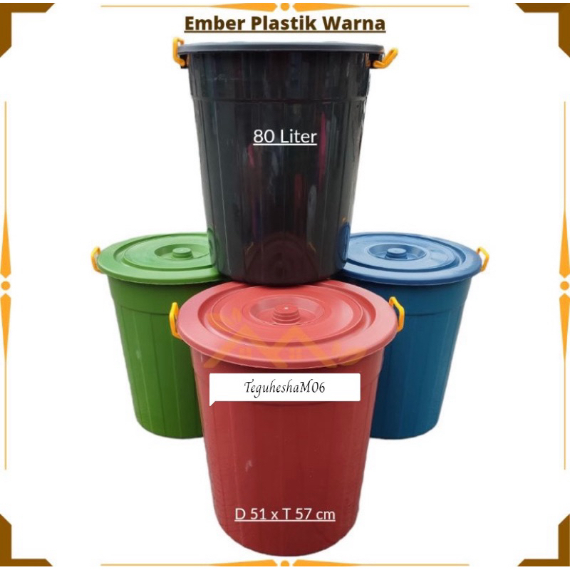 Jual EMBER AIR PLASTIK + TUTUP 80 LITER WARNA / EMBER PLASTIK BESAR JUMBO / EMBER / BAK | Shopee ...