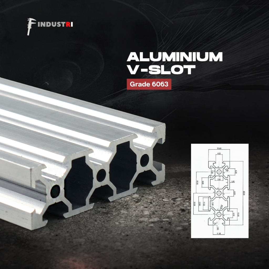 Jual Aluminium profile V Slot 2060 | Aluminium CNC Track T slot ...
