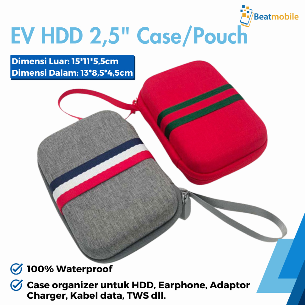 Jual EV Hardcase HDD Case 2.5 inch - Pouch Case Harddisk 2.5 Organizer ...