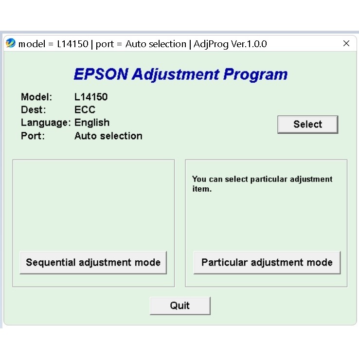 Jual Adjustment Program Epson L14150 (BUKAN RESETTER MAINTENANCE BOX ...