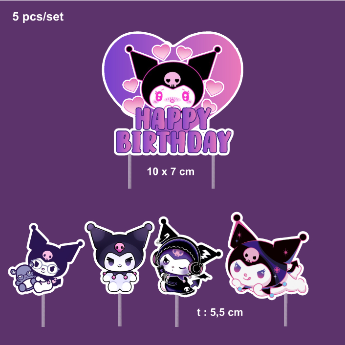 Jual Topper Kue Cake Kuromi Kertas Lucu Keren Estetik Aesthetic ...