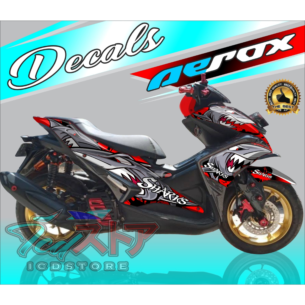 Jual Stiker aerox shark custom / decal Aerox Shark | Shopee Indonesia